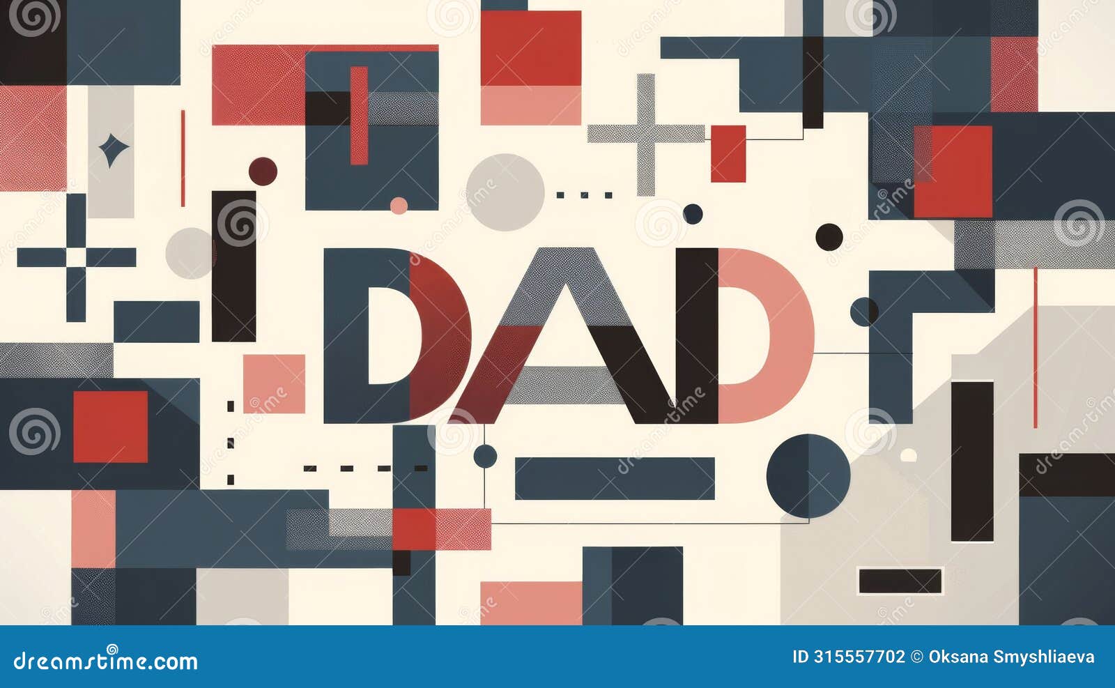 An Abstract Composition Featuring the Word DAD Amid a Modern Geometric ...