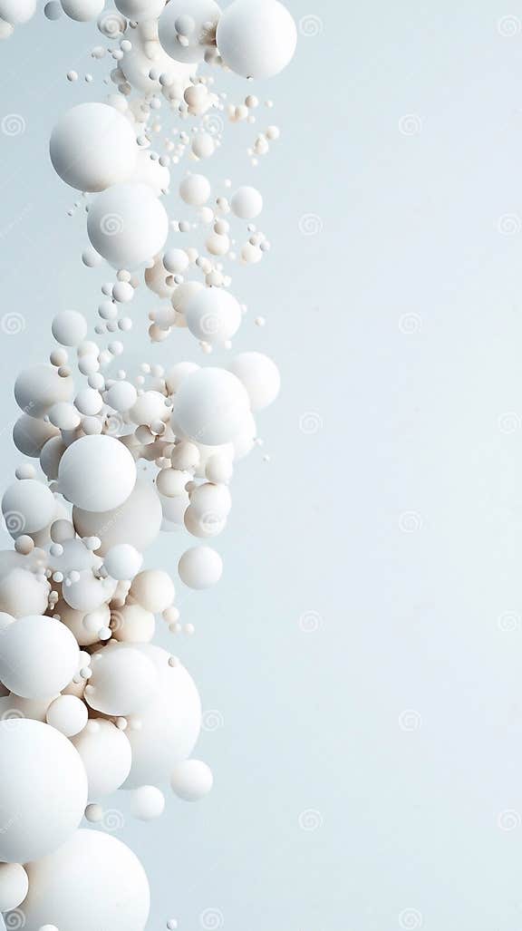 Abstract Composition of Floating Spheres Against a Light Background ...