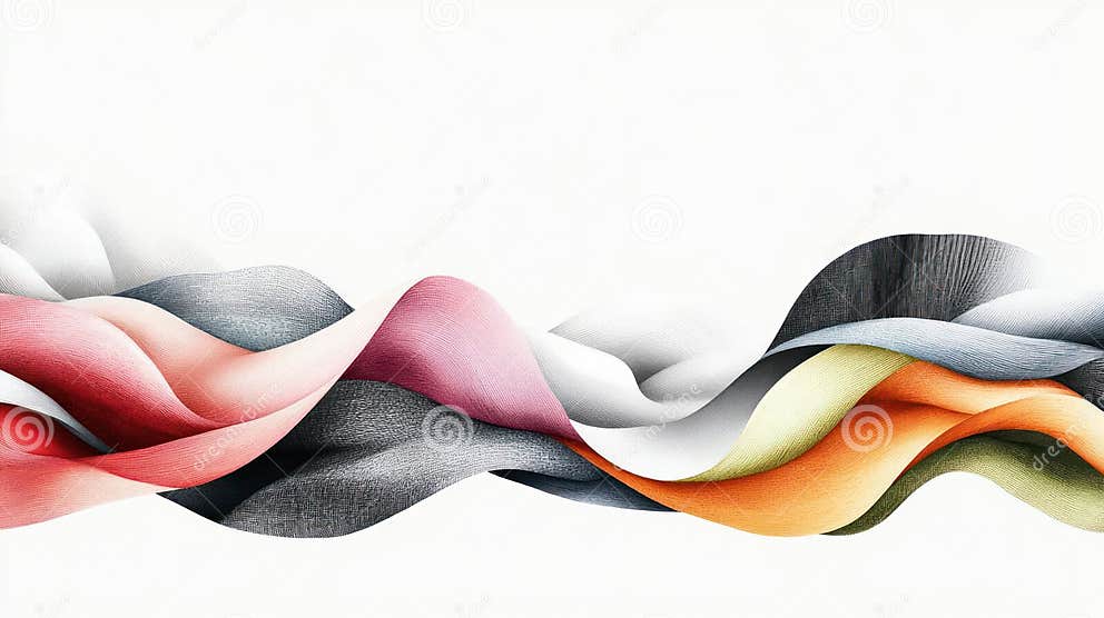 An Abstract Composition of Flowing Ribbons in Various Colors, Creating ...
