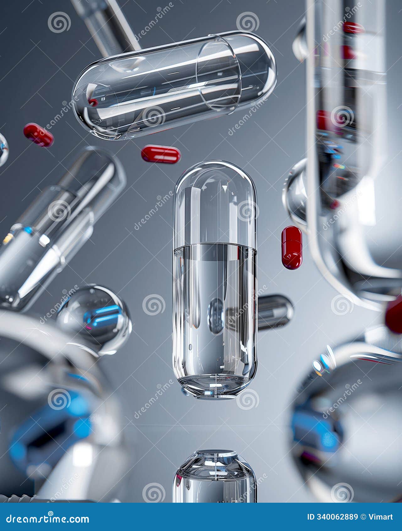 Abstract Composition of Flying Capsules, Representing the Forefront of ...