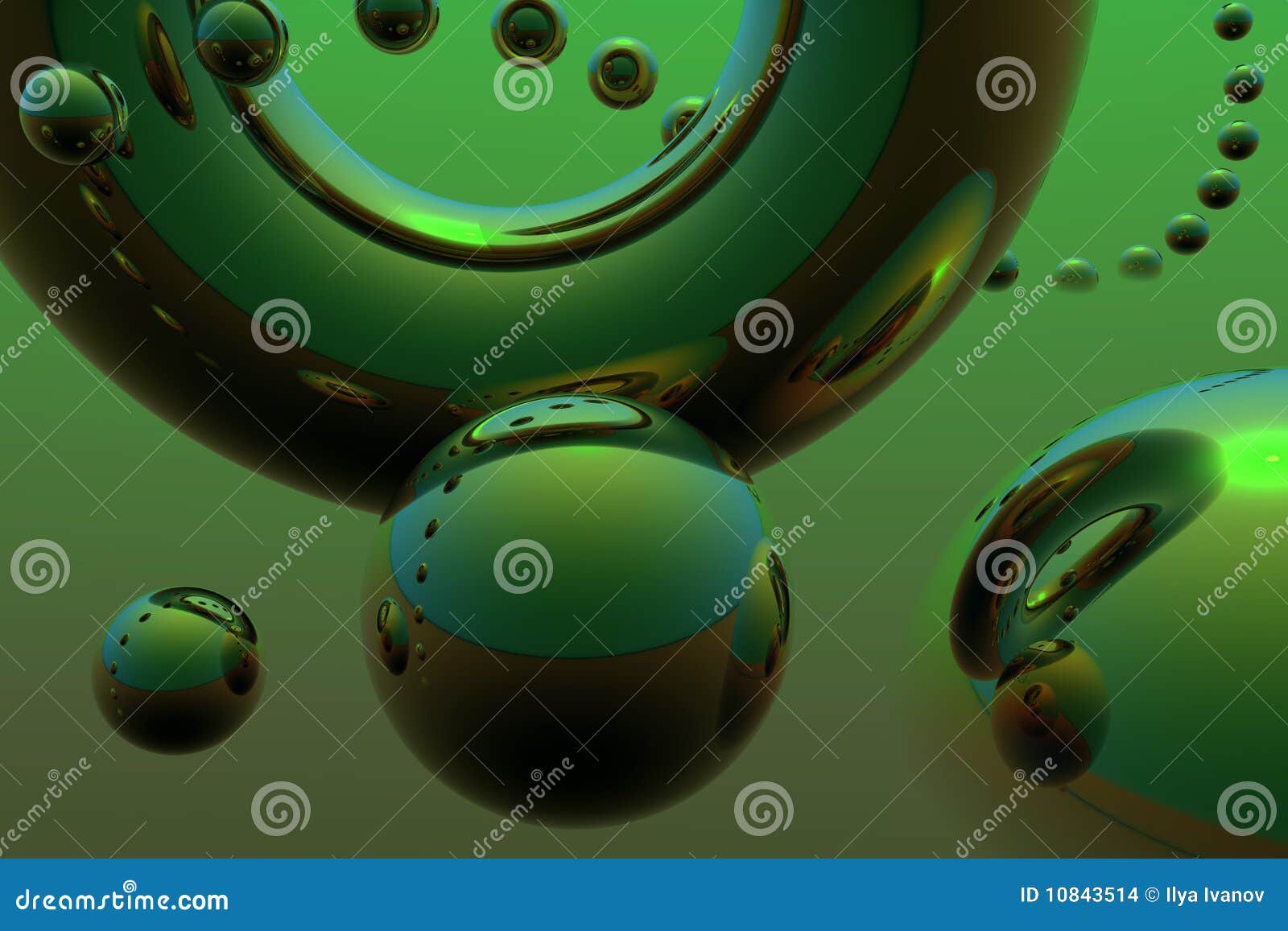 Abstract Composition with Flying Spheres Stock Illustration ...