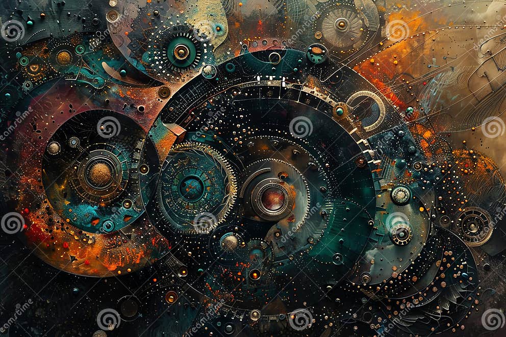 An Abstract Composition of Gears, Cogs, and Wheels Intertwined and ...