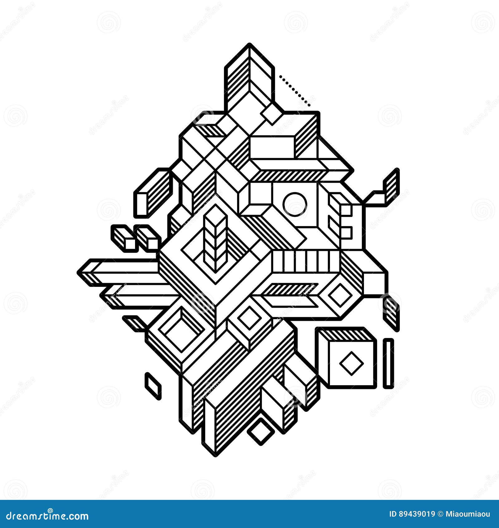 Abstract Composition with Geometric Shapes Stock Vector - Illustration ...