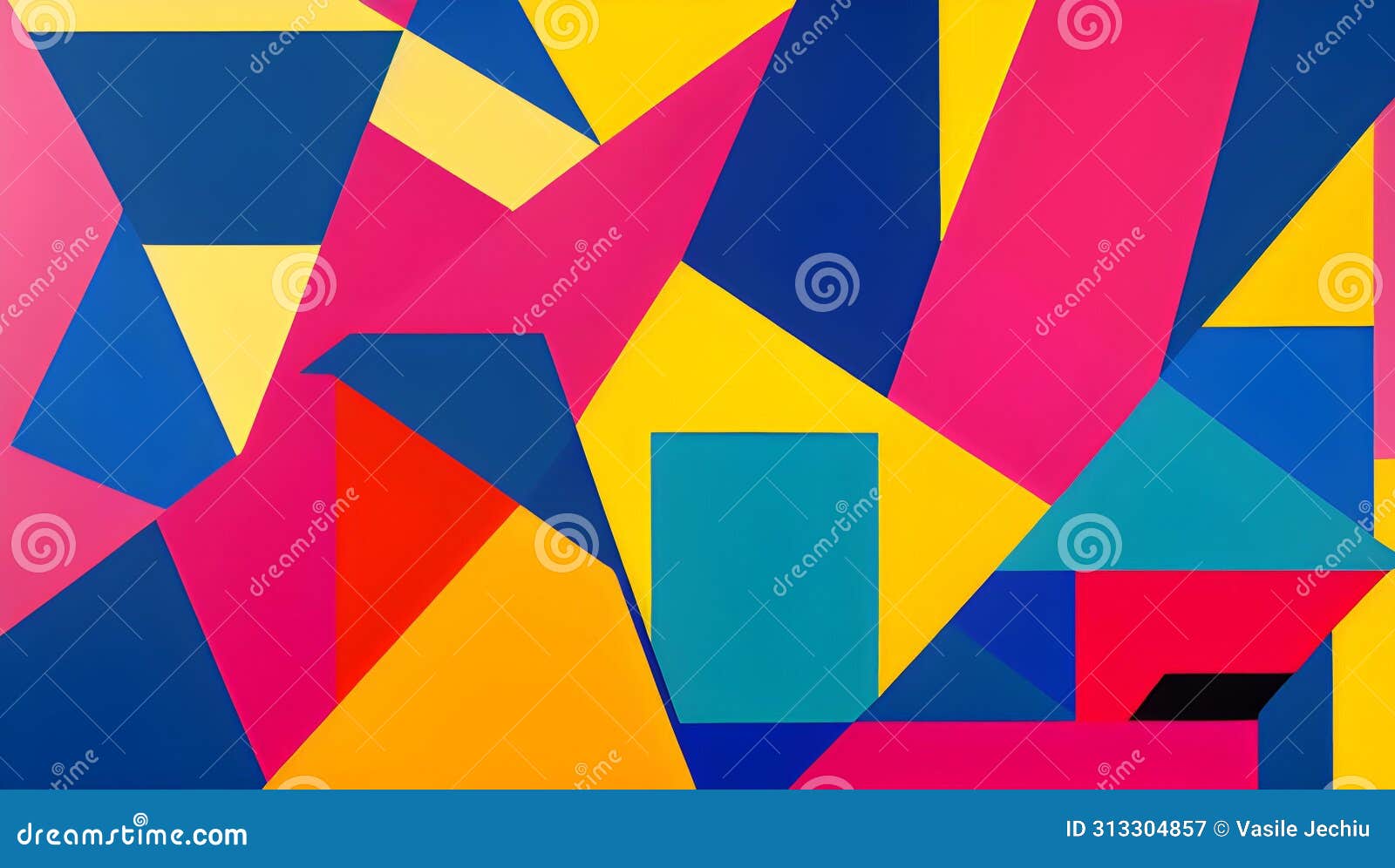 Abstract Composition of Geometric Shapes Intersecting and Overlapping ...