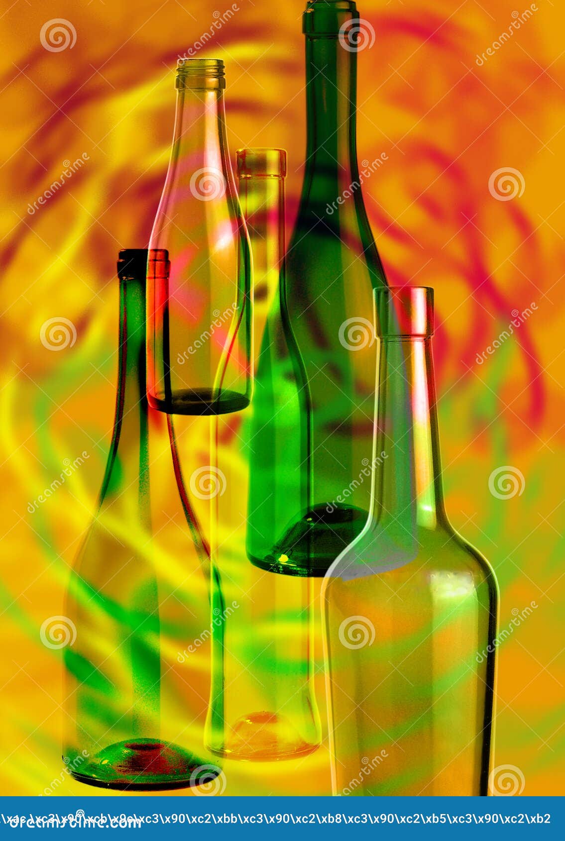 Abstract Composition of Glass Bottles_2 Editorial Stock Image - Image ...