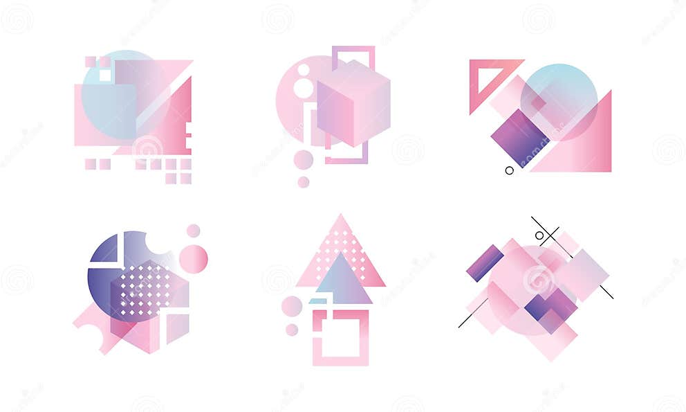 Abstract Composition with Gradient Geometry Forms and Figures Vector ...