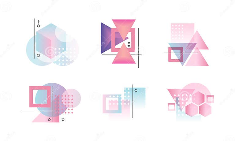 Abstract Composition with Gradient Geometry Forms and Figures Vector ...