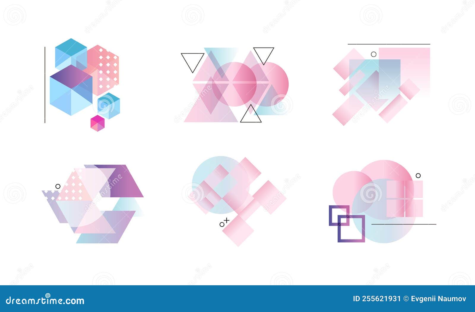 Abstract Composition with Gradient Geometry Forms and Figures Vector ...