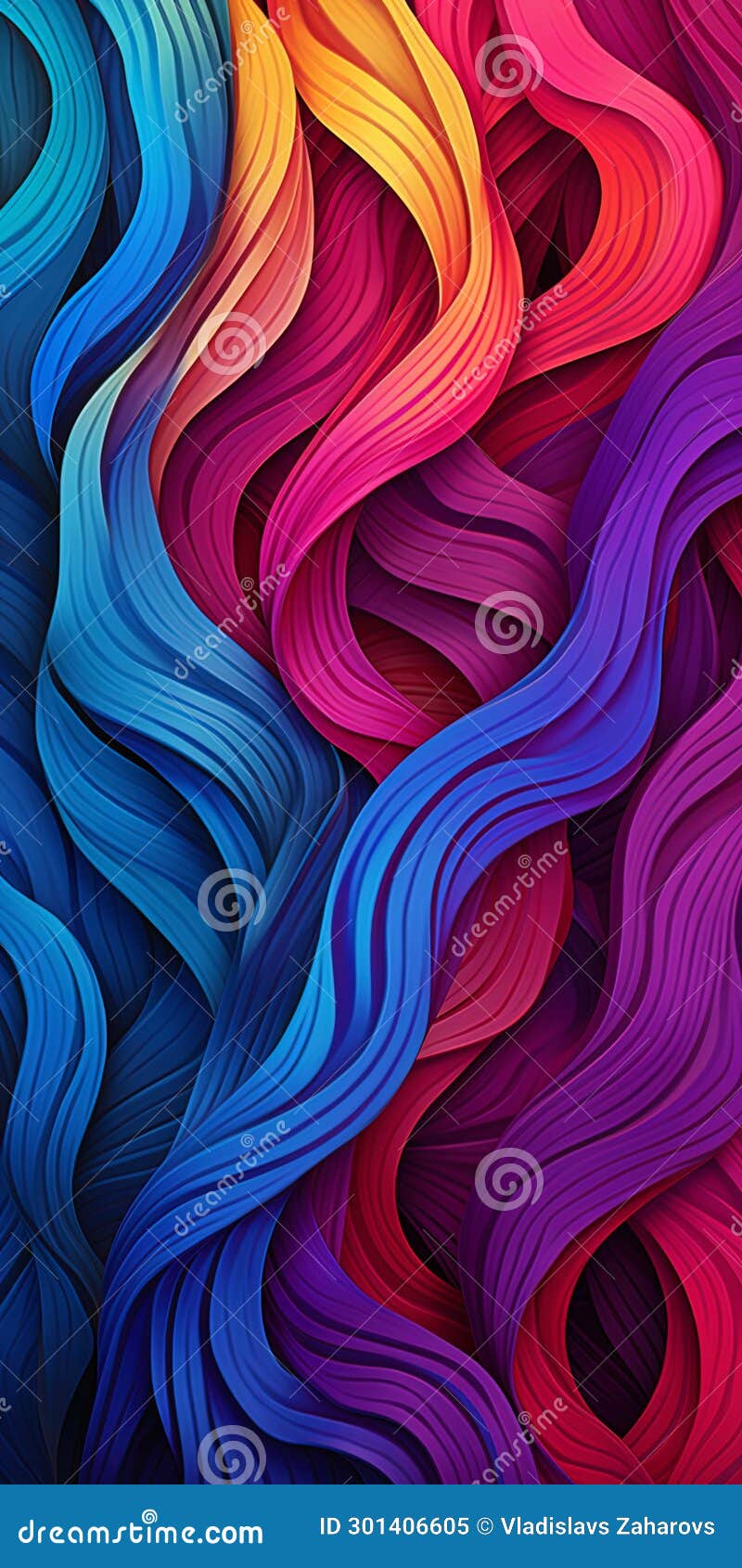 Abstract Composition of Interwoven Colored Lines that Create Complex ...