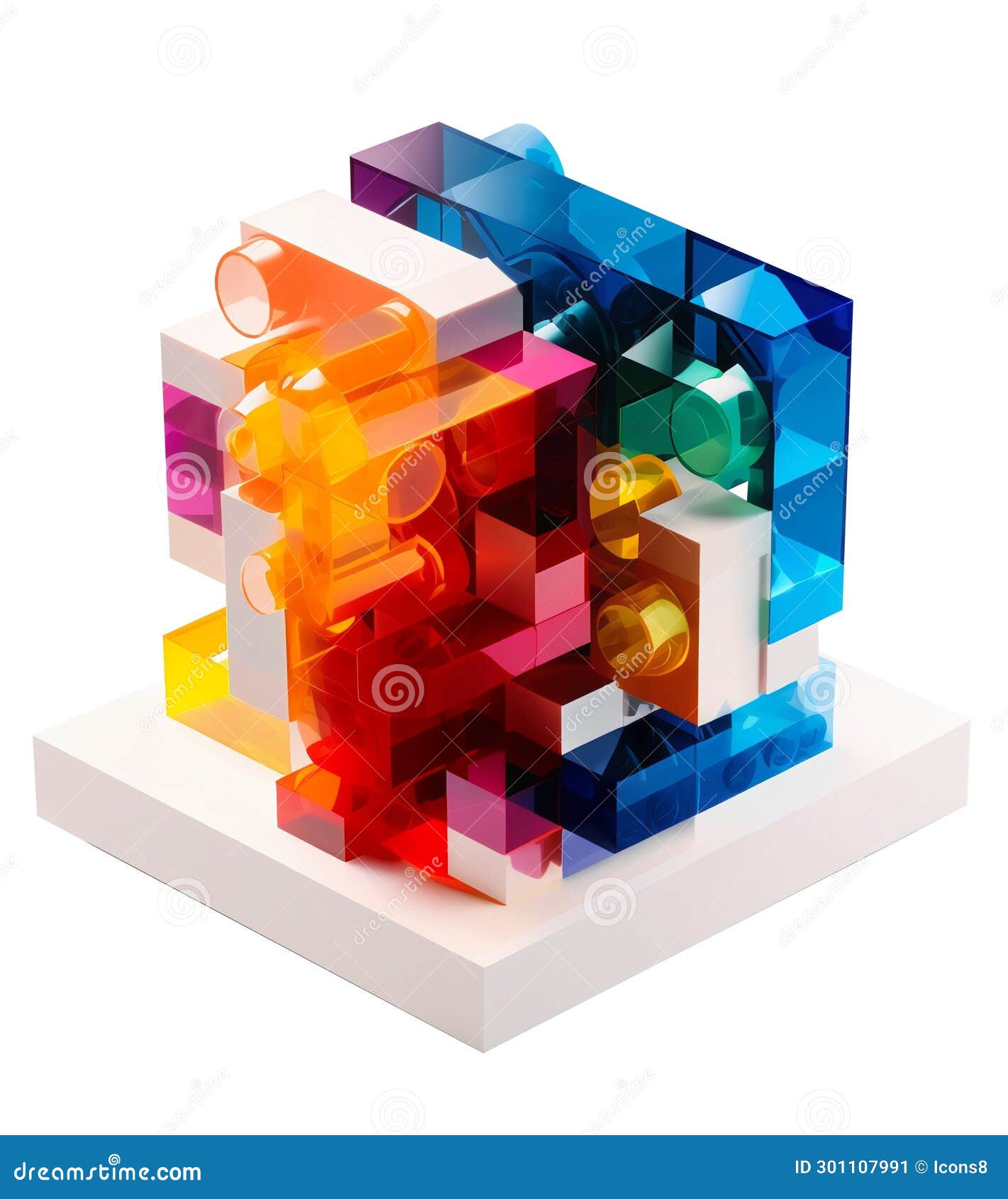 Abstract Composition with Lego Bricks, AI Generated Illustration Stock ...