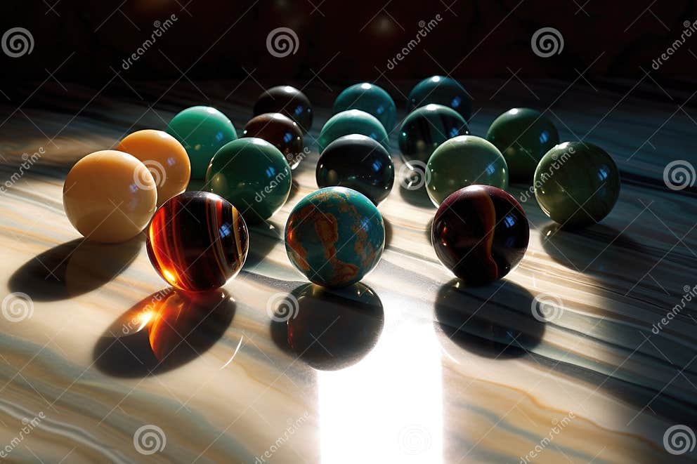 Abstract Composition of Marbles with Light and Shadow Play Stock ...