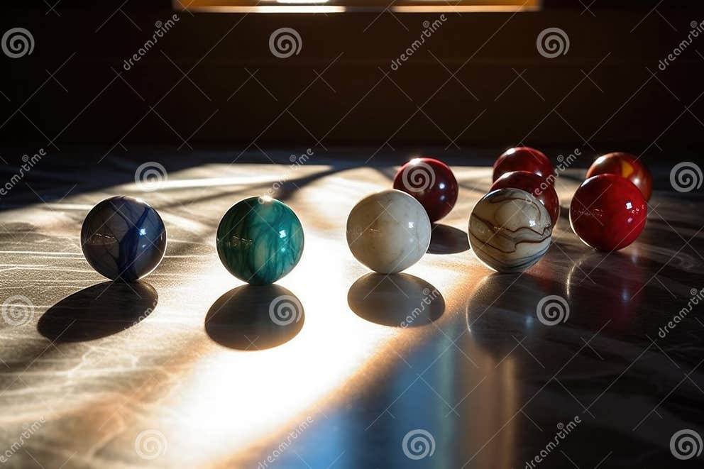Abstract Composition of Marbles with Light and Shadow Play Stock ...