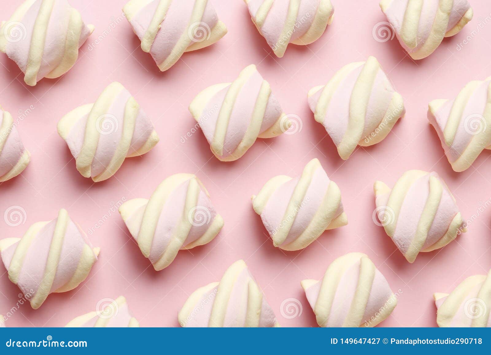 Abstract Composition of Marshmallows on a Pink Background Stock Image ...