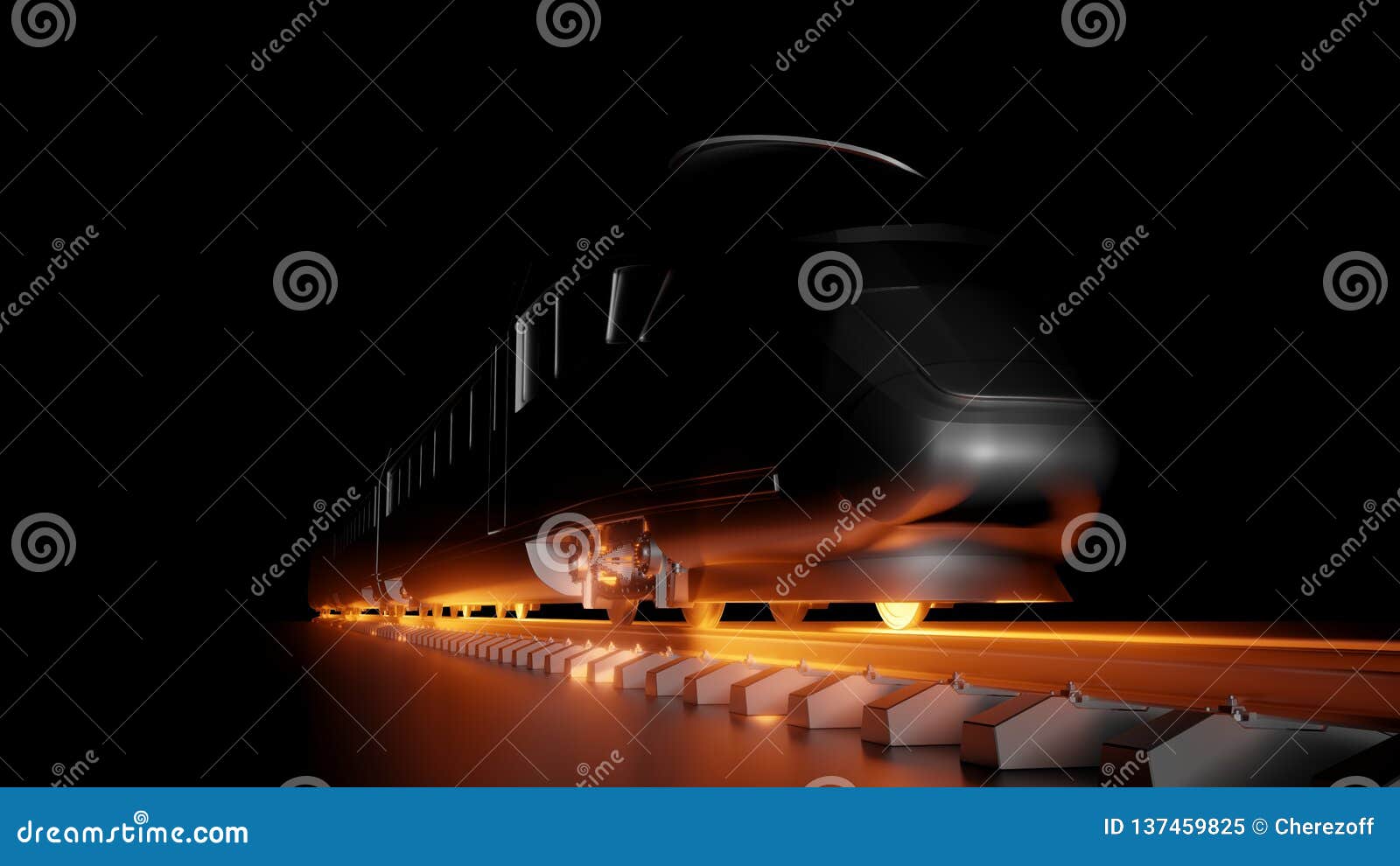 Abstract Composition of Night High-speed Train Stock Illustration ...