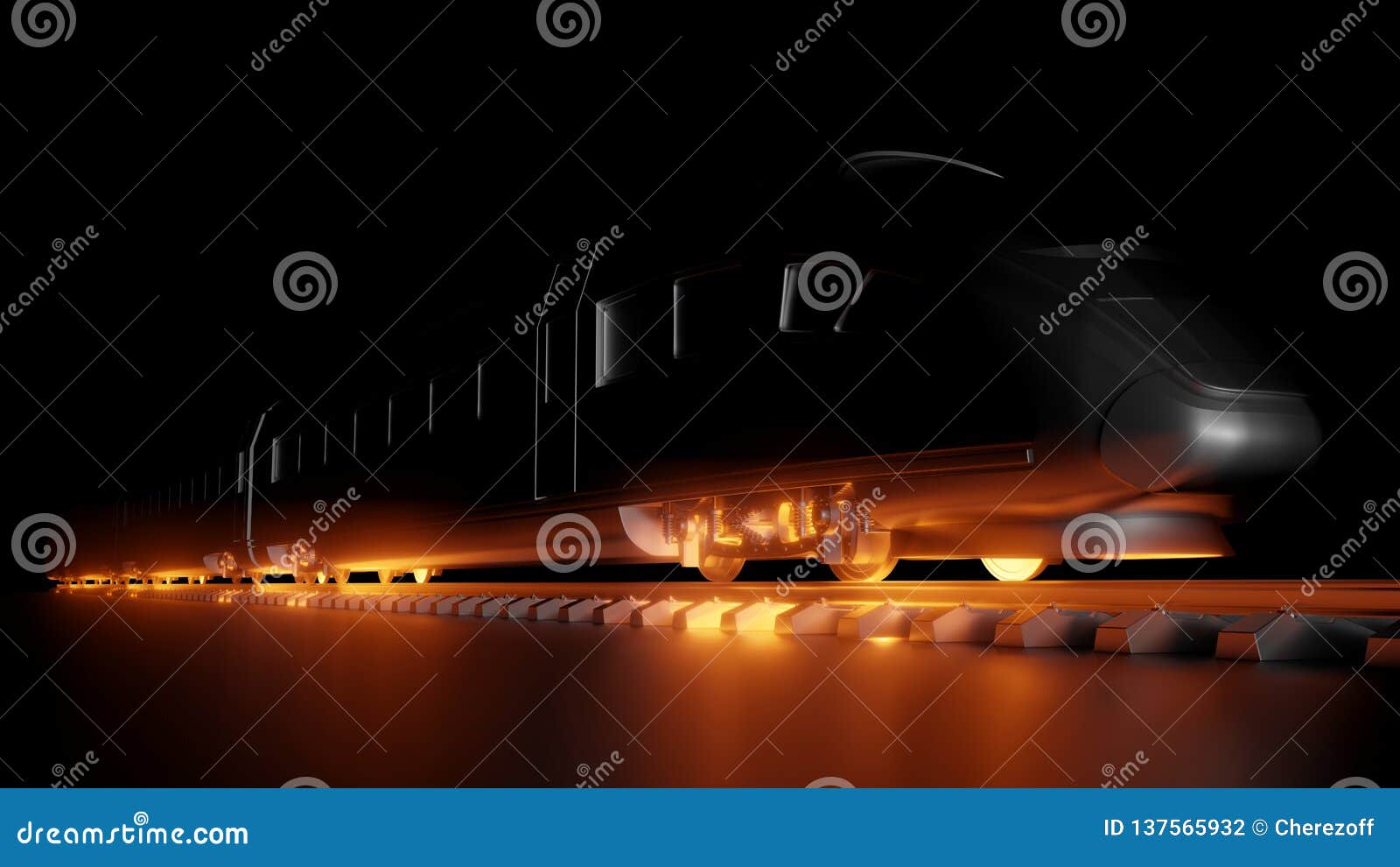 Abstract Composition of Night High-speed Train Stock Illustration ...
