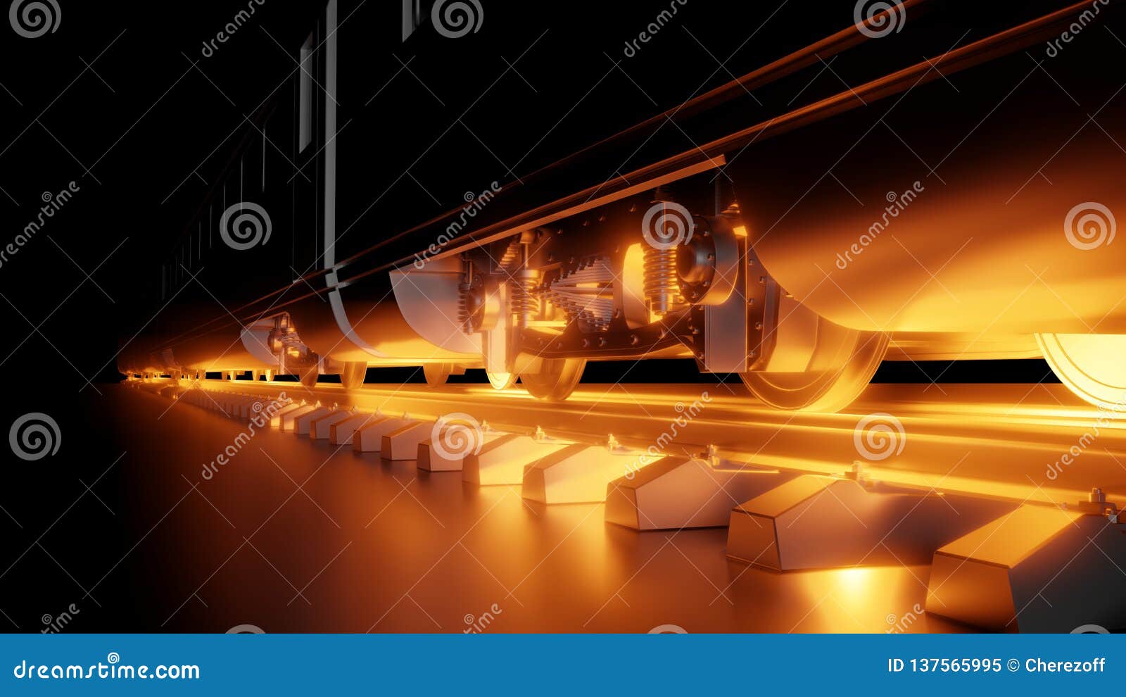 Abstract Composition of Night High-speed Train Stock Illustration ...