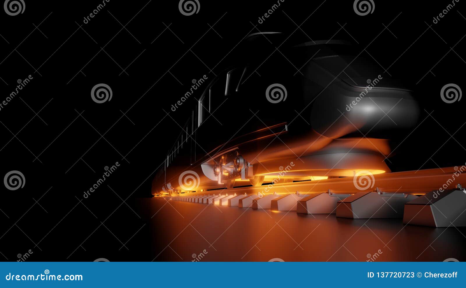 Abstract Composition of Night High-speed Train Stock Illustration ...