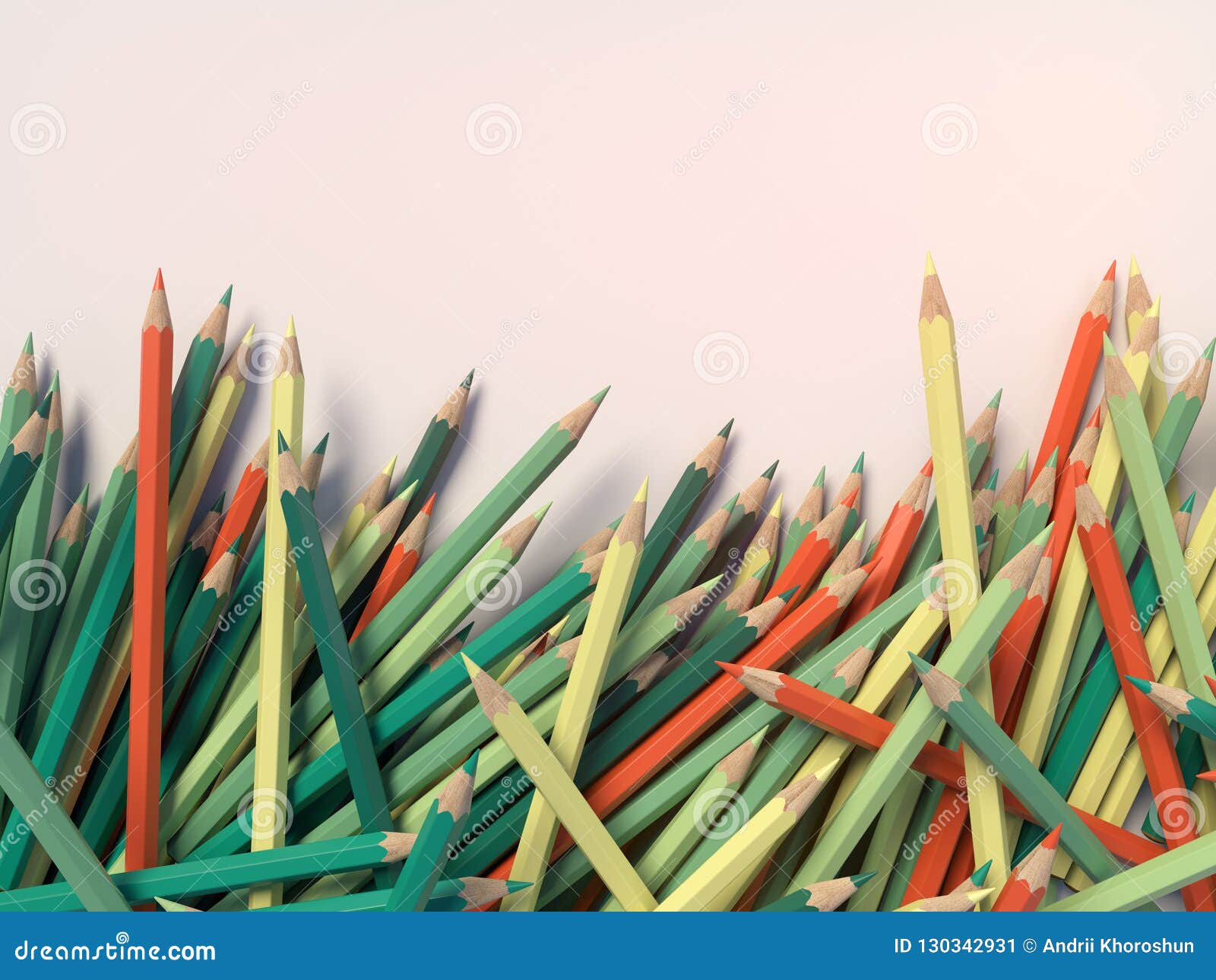 Abstract Composition Number Colored Pencils on a Light Surface. Design ...