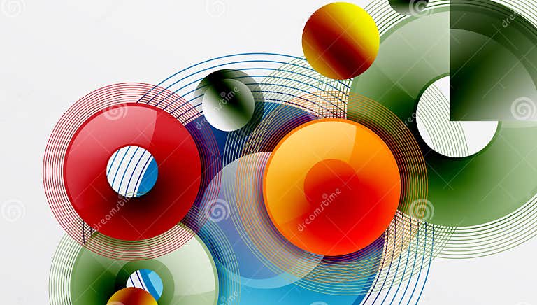 Abstract Composition of Overlapping Circles with Smooth Gradients and Transparency Effects ...