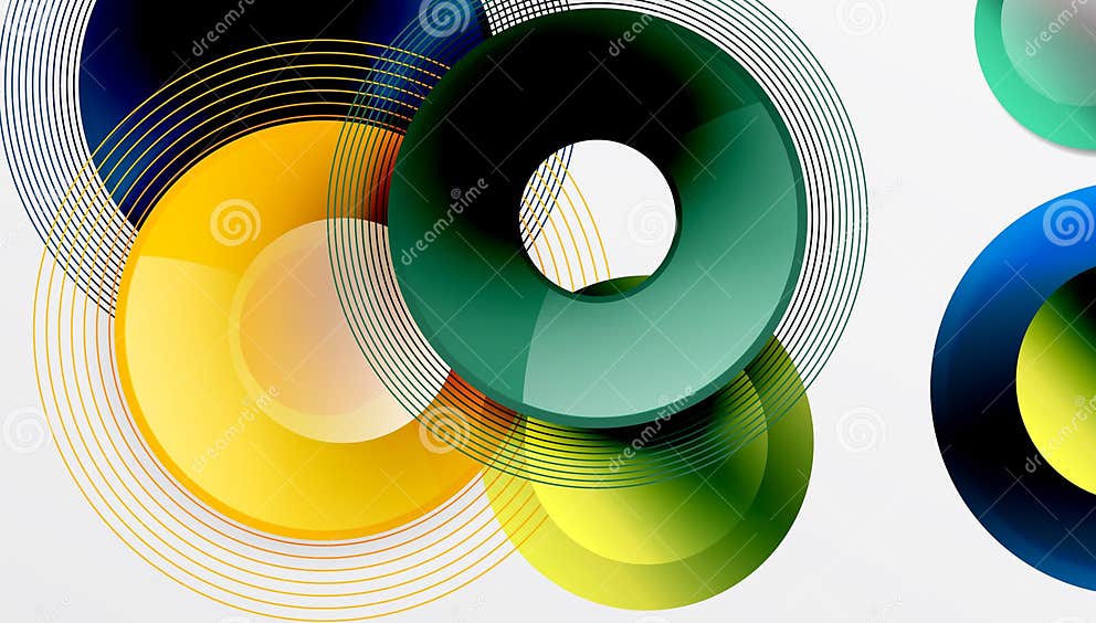 Abstract Composition of Overlapping Circles with Smooth Gradients and Transparency Effects ...