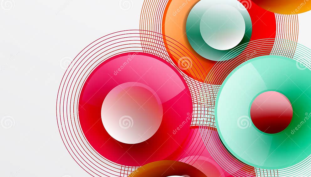 Abstract Composition of Overlapping Circles with Smooth Gradients and ...