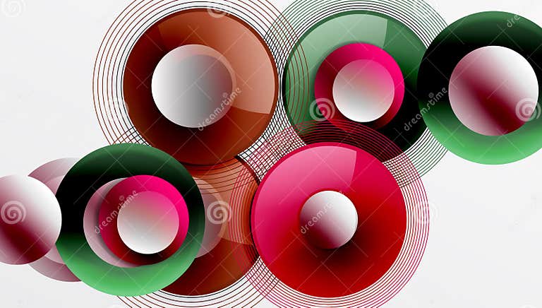 Abstract Composition of Overlapping Circles with Smooth Gradients and ...