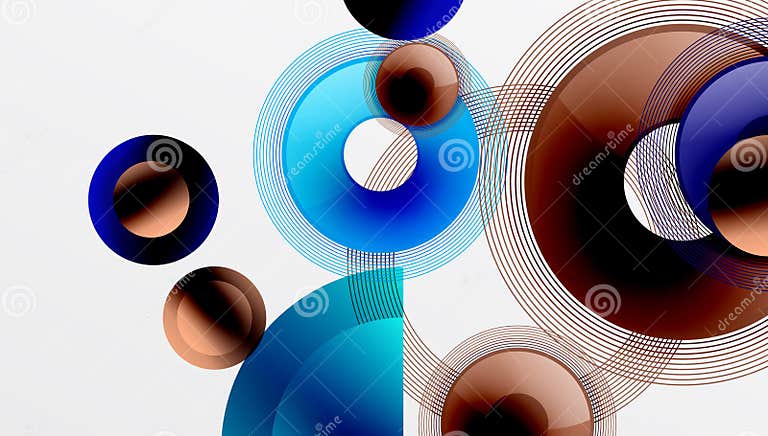 Abstract Composition of Overlapping Circles with Smooth Gradients and Transparency Effects ...