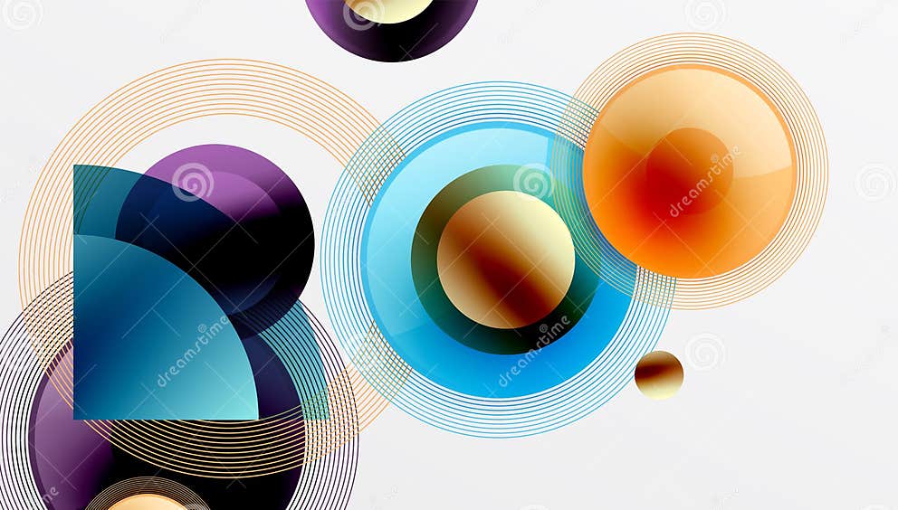 Abstract Composition of Overlapping Circles with Smooth Gradients and ...