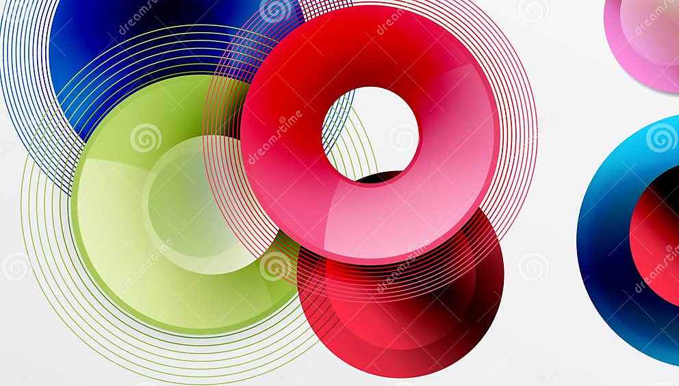 Abstract Composition of Overlapping Circles with Smooth Gradients and ...