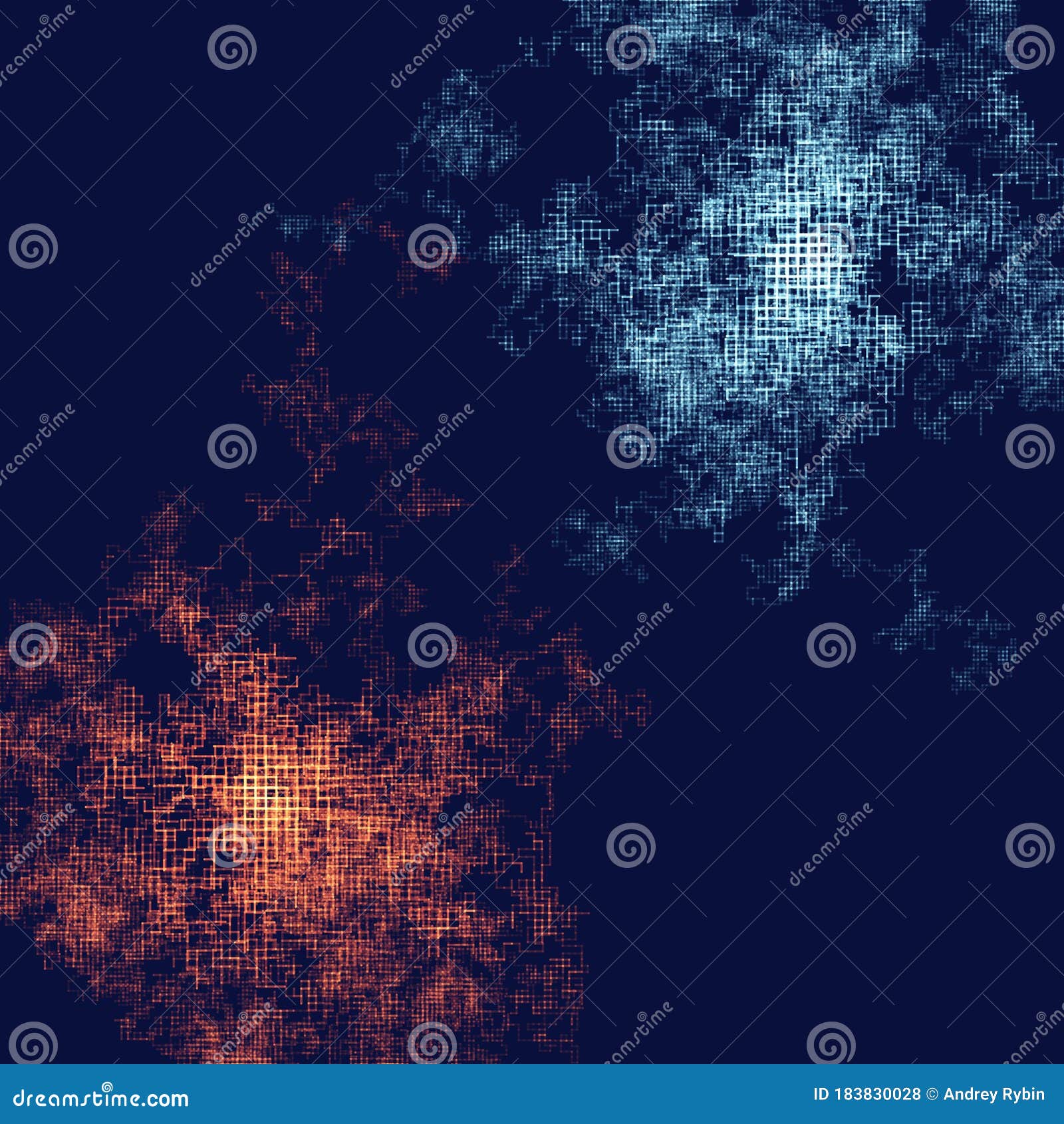 Abstract Composition with Particles Following by Rectangular Way ...