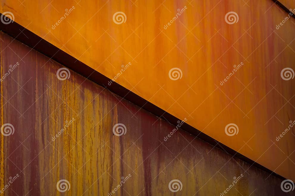 Abstract Composition of Rust and Orange Metal Panels Stock Image ...