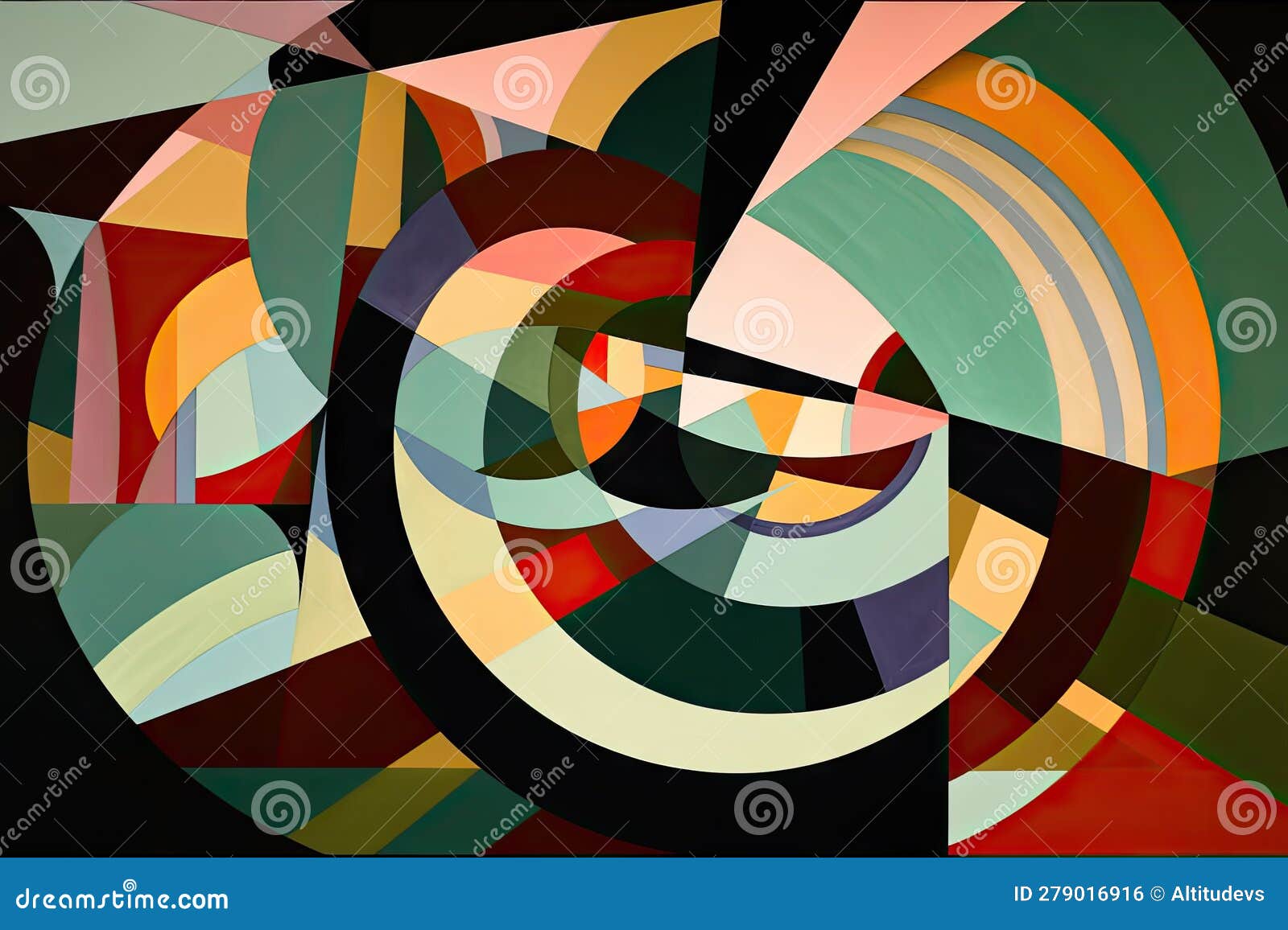 An Abstract Composition of Shapes and Colors, with Geometric Forms ...