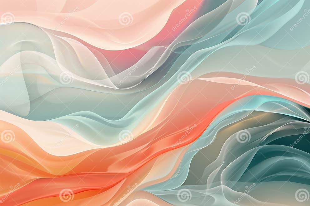 Abstract Composition Showcasing Organic Shapes in Soft Colors with ...