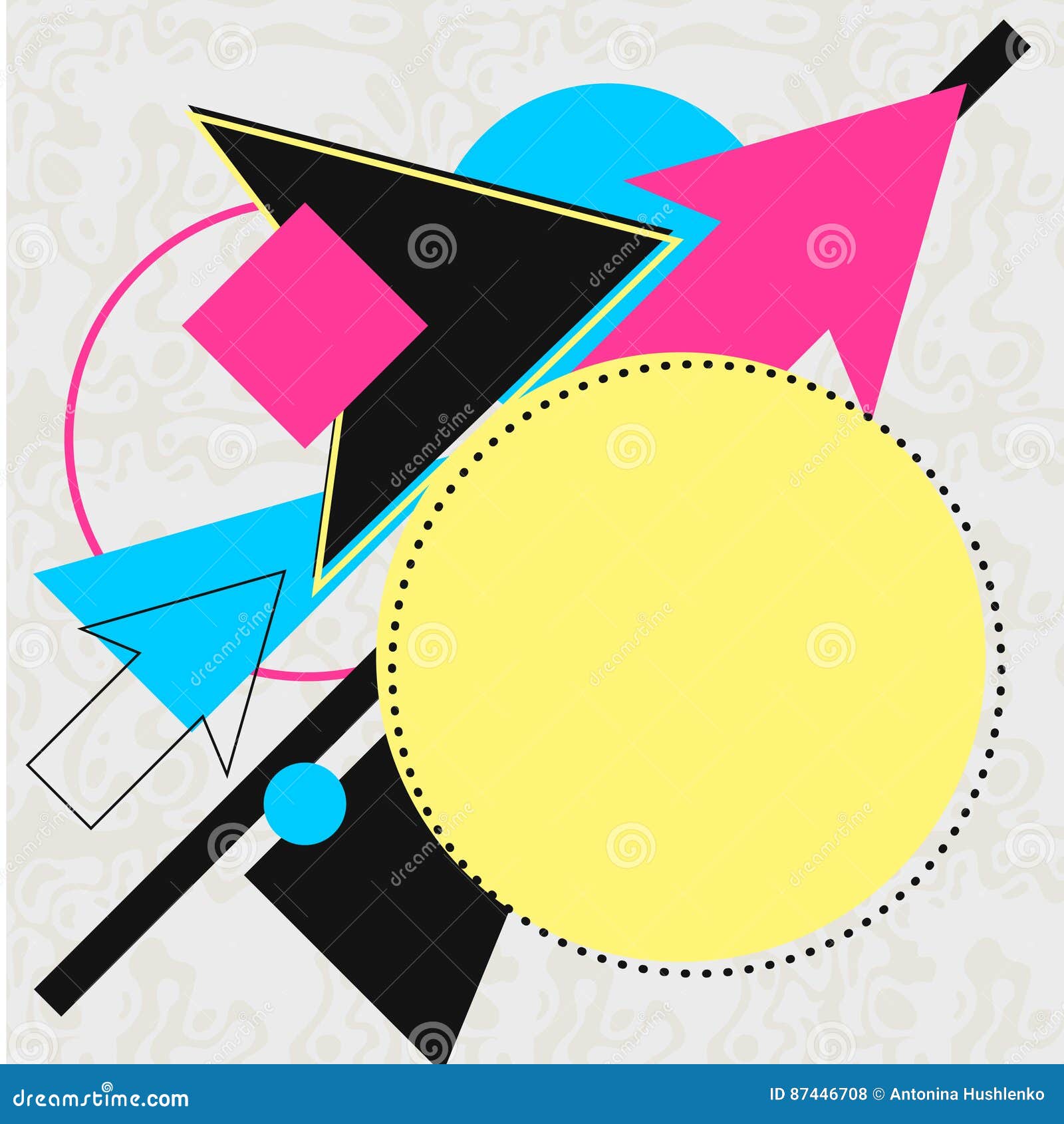 Abstract Composition with Simple Geometric Figures, Art Background ...