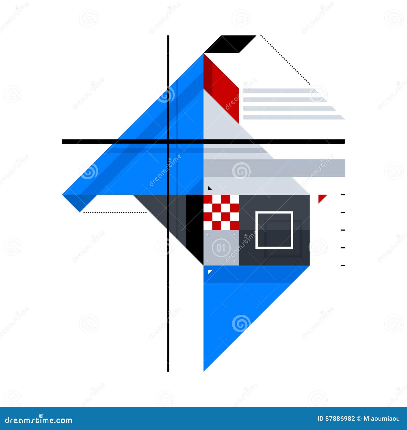 Abstract Composition of Simple Shapes Stock Vector - Illustration of ...