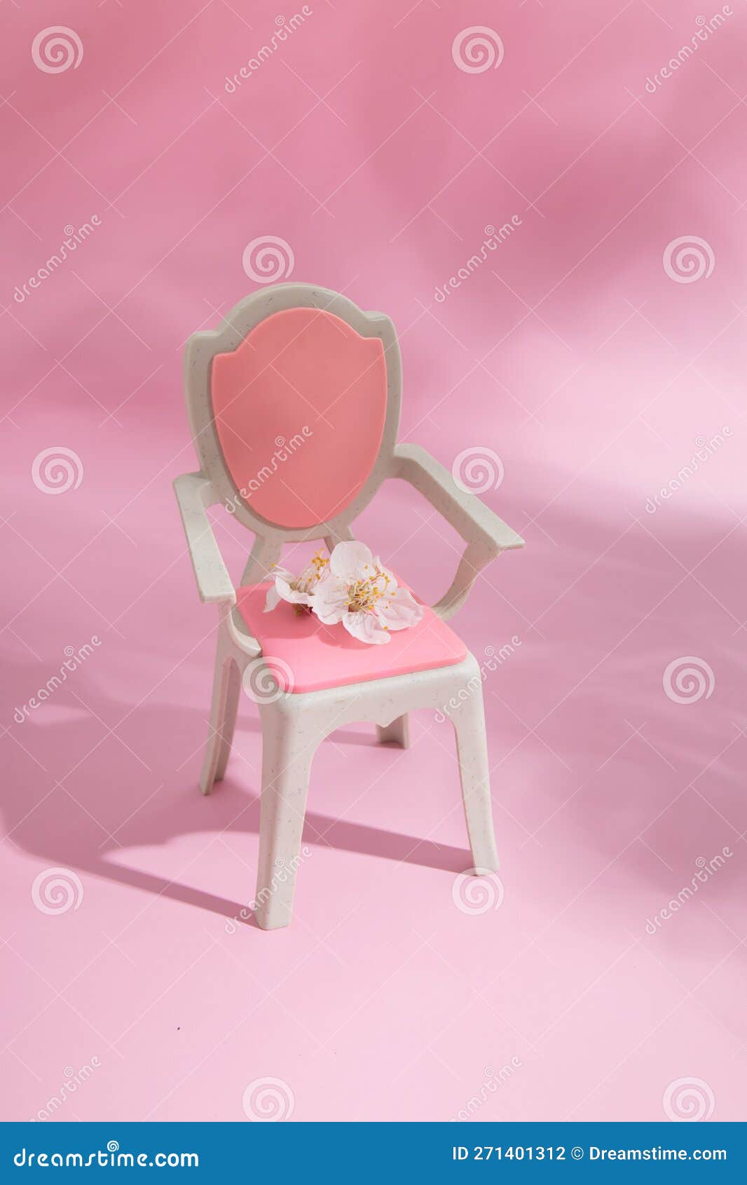 Abstract Composition Spring Still Life Puppet Chair with White Flower ...