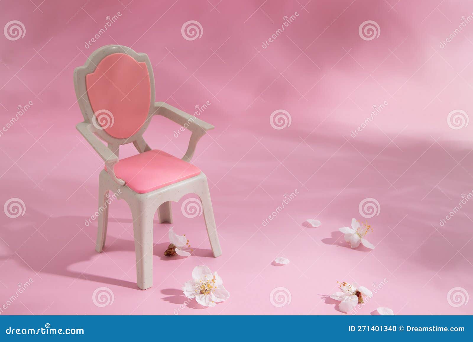 Abstract Composition Spring Still Life Puppet Chair with White Flower ...