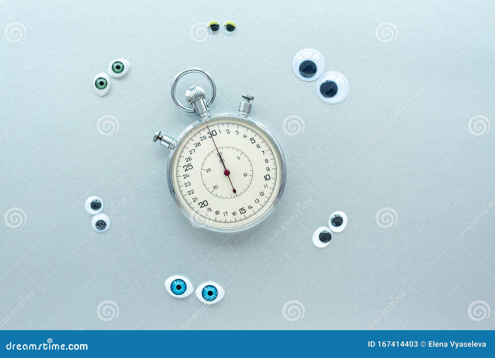 Abstract Composition with Stopwatch and Eyes. Create Conceptual with ...