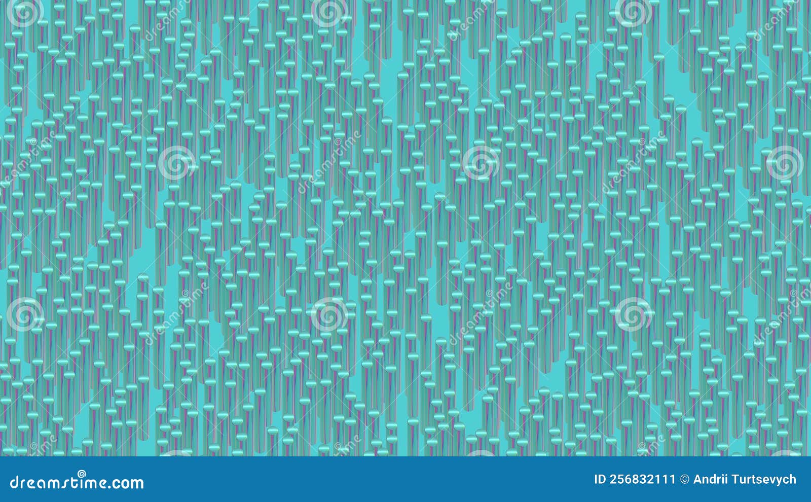 Abstract Composition, Texture, Made of Metallic Cylinders, 3D Rendering ...