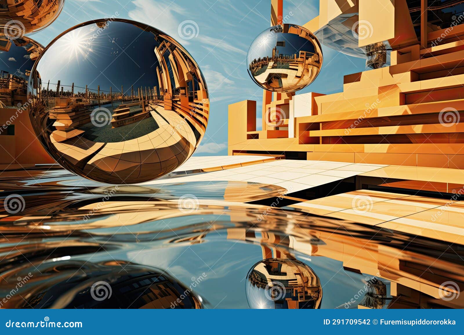 Abstract Composition Using Mirror Reflections Stock Illustration ...