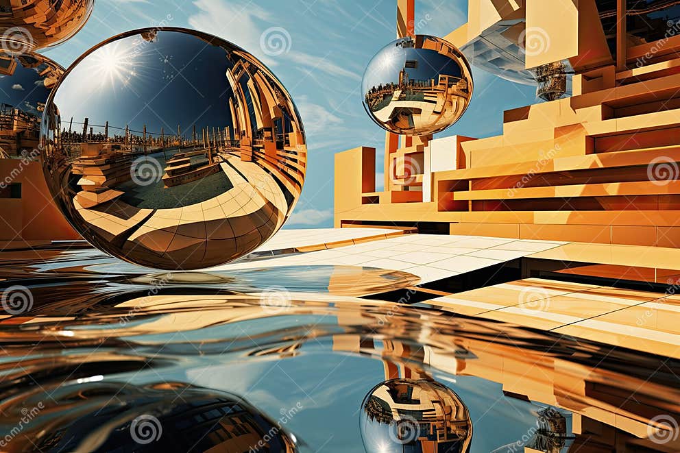 Abstract Composition Using Mirror Reflections Stock Illustration ...