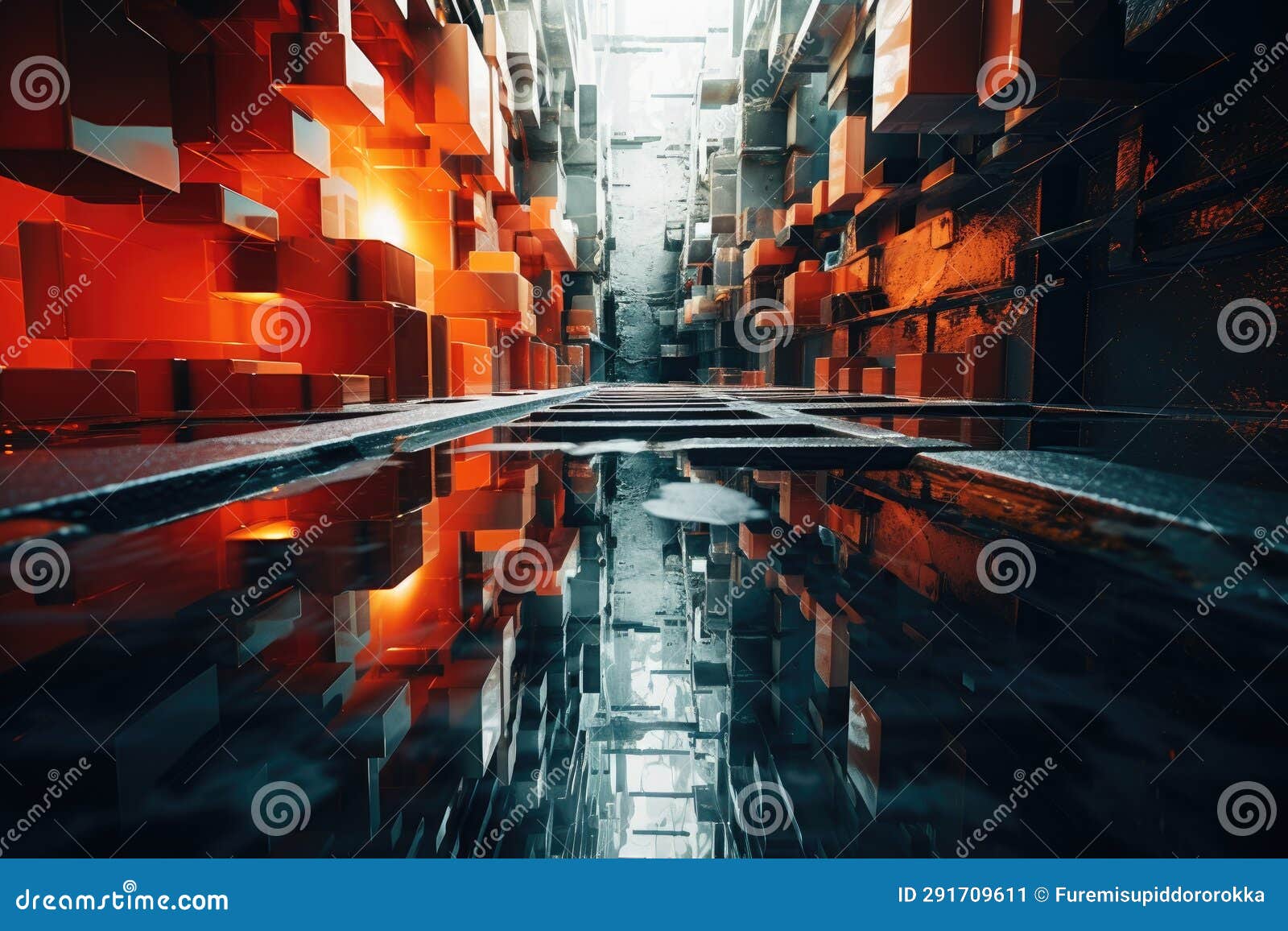 Abstract Composition Using Mirror Reflections Stock Illustration ...