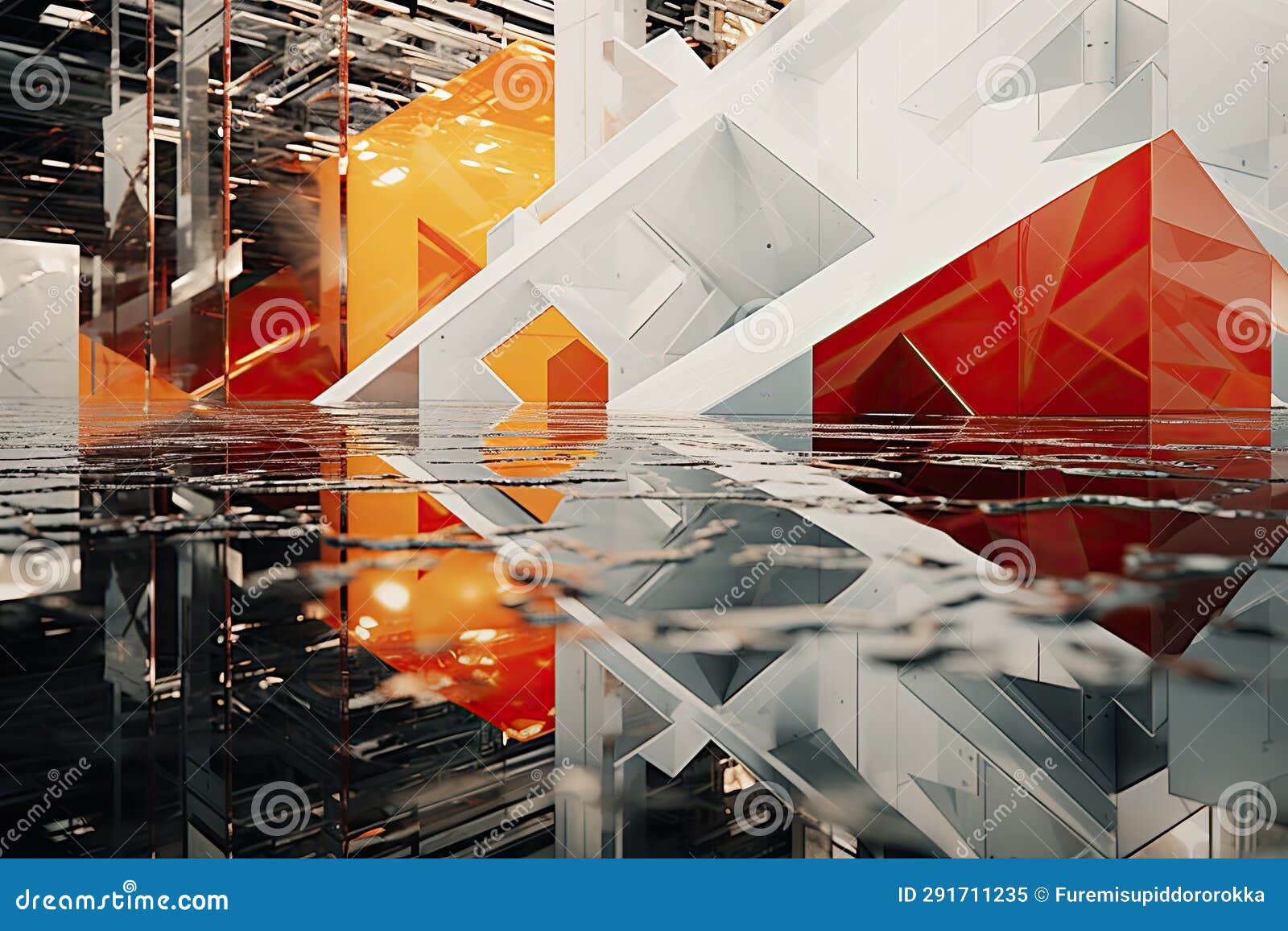 Abstract Composition Using Mirror Reflections Stock Illustration ...