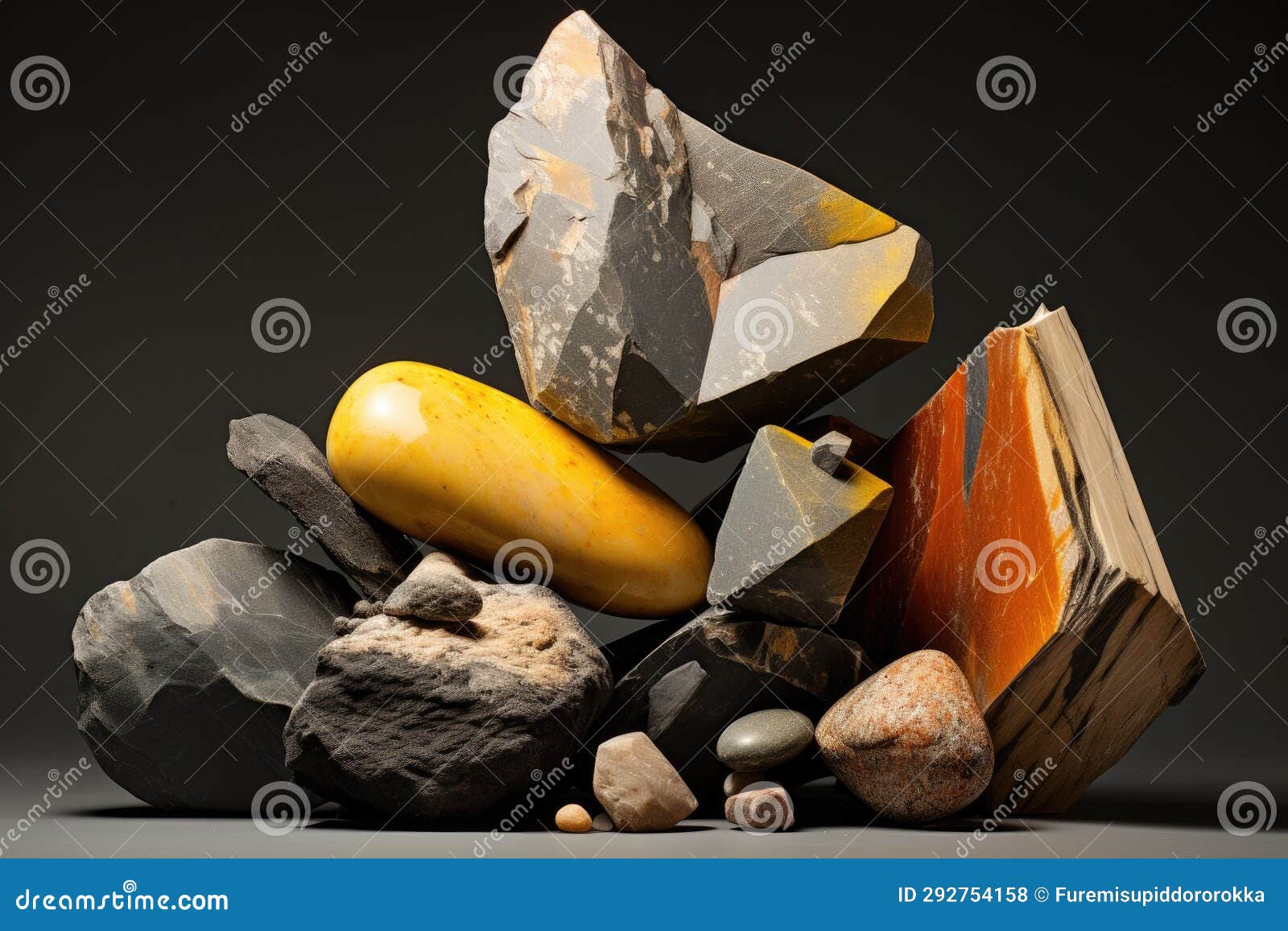 Abstract Composition Using Stones and Minerals Stock Illustration ...