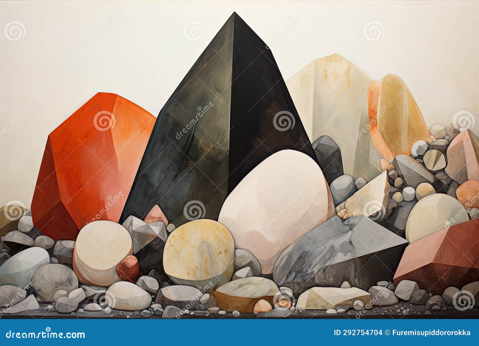 Abstract Composition Using Stones and Minerals Stock Illustration ...
