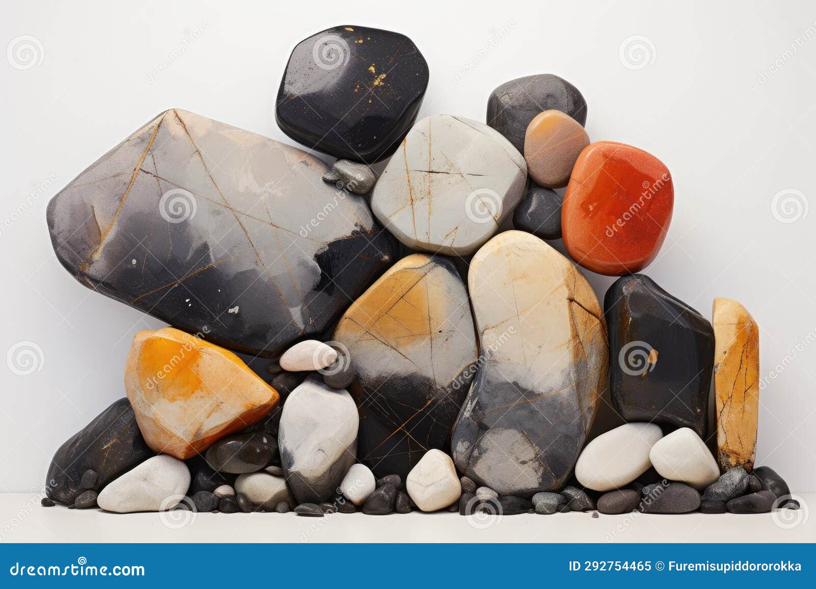 Abstract Composition Using Stones and Minerals Stock Illustration ...