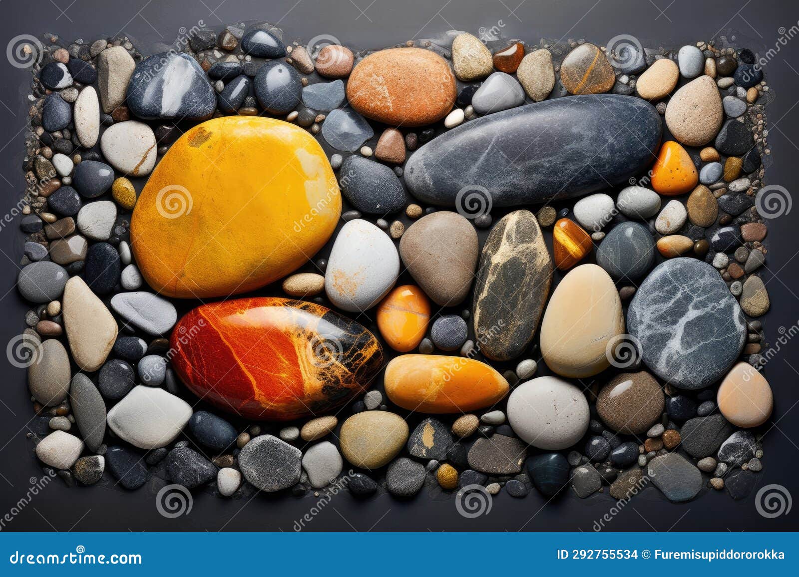 Abstract Composition Using Stones and Minerals Stock Illustration ...