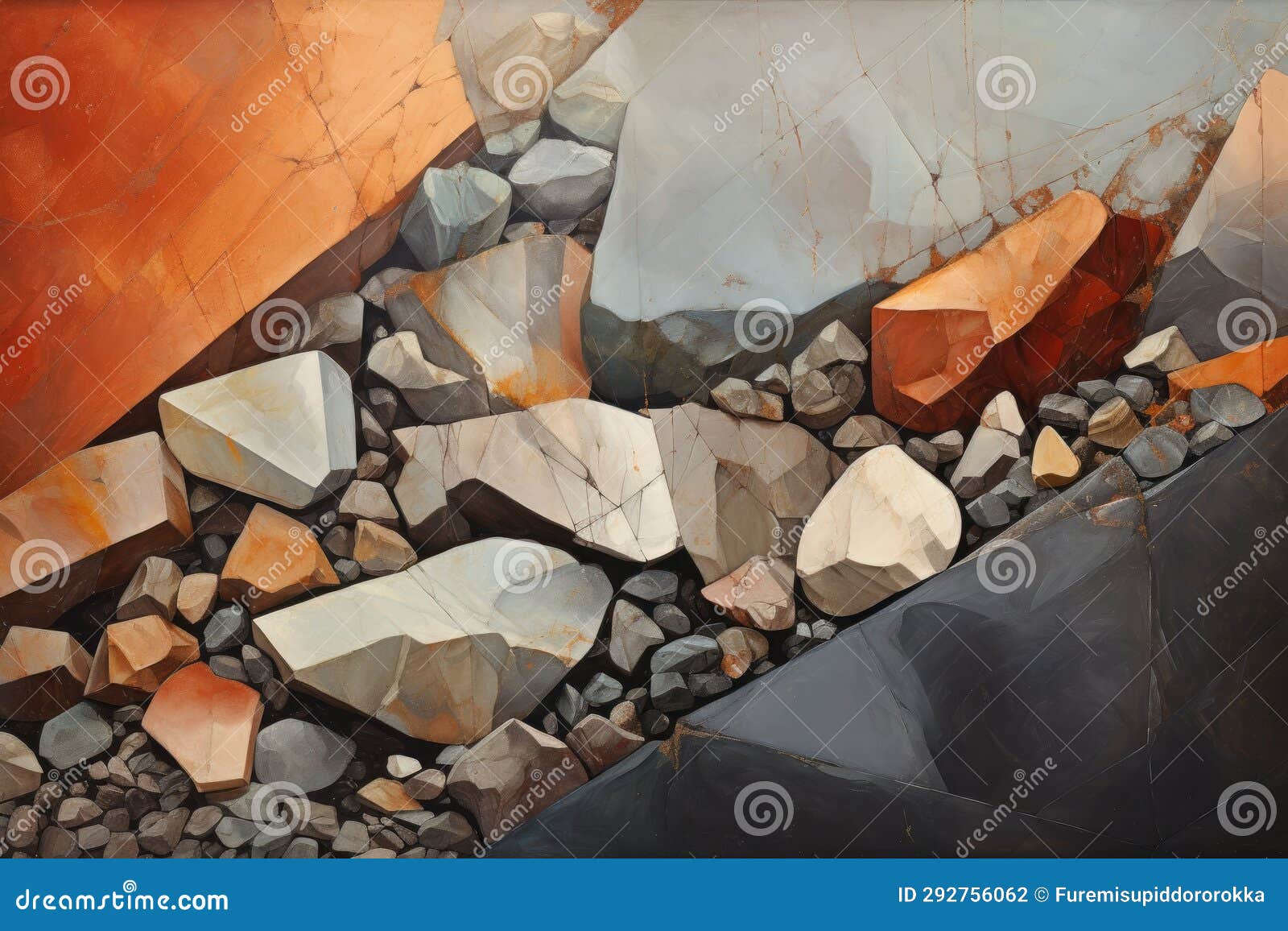 Abstract Composition Using Stones and Minerals Stock Illustration ...