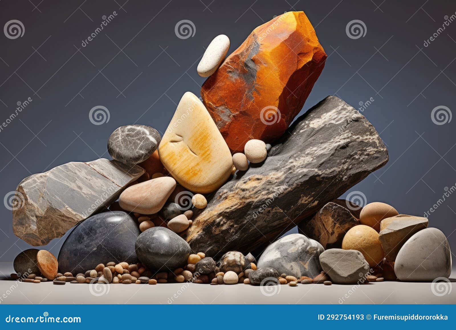 Abstract Composition Using Stones and Minerals Stock Illustration ...