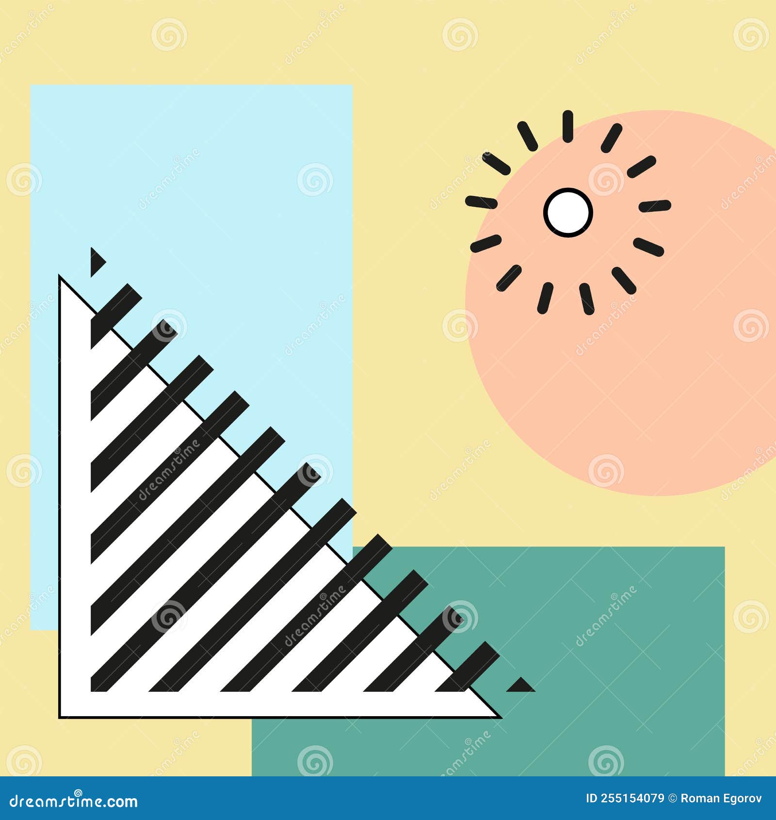 Abstract Composition. Various Geometric Forms, Triangle, Rectangle and ...